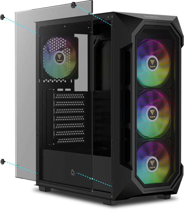 GAMDIAS AURA GC1 ELITE RGB MID-TOWER CASE WITH 4 ARGB FANS - Nexcom ...
